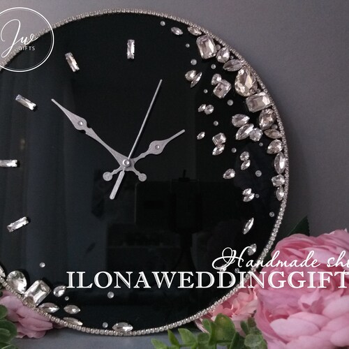 Swarovski Crystal Bling Wall Clock Clear Rhinestones Elegant - Etsy