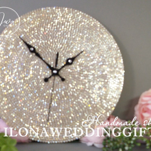 Swarovski Crystals Bling Wall Clock Clear Silver Rhinestones - Etsy