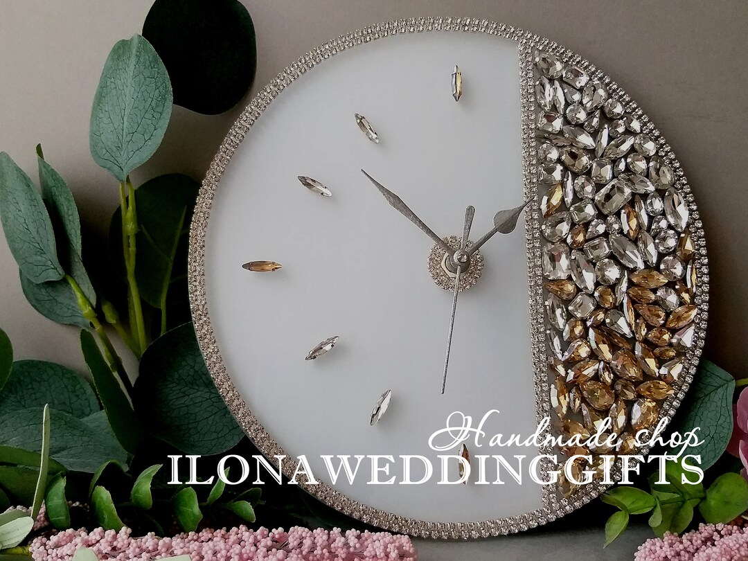 Beautiful Wall Clock Bling Swarovski Rhinestones Elegant Style ...