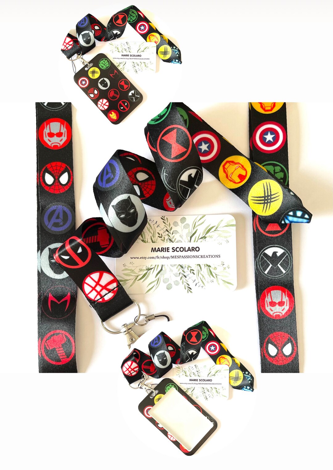 DUO Neck Strap, Key Cord, Lanyard, Bus Card, Navigo Pass Card Holder ...