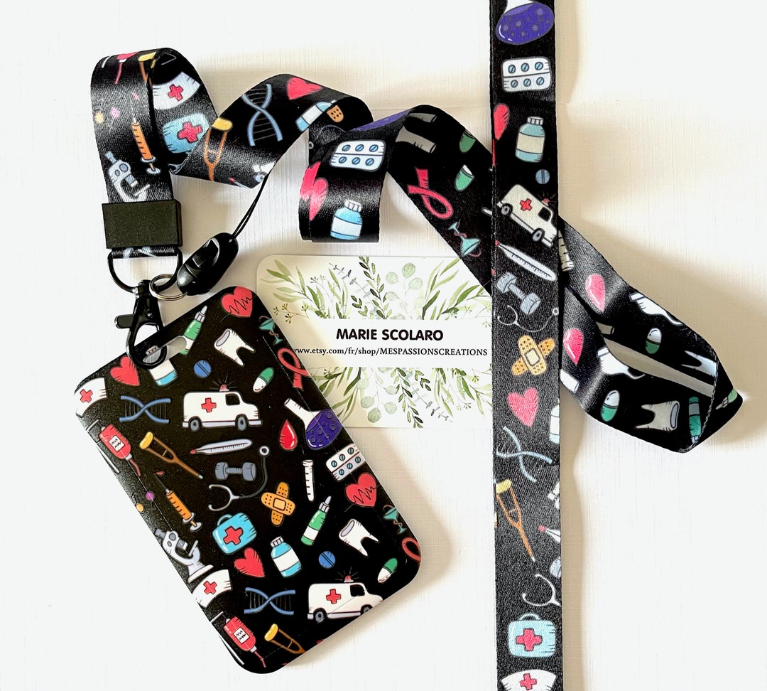 DUO Neck Strap, Key Ring Cord, Lanyard, Bus Card, Navigo Pass + Card ...