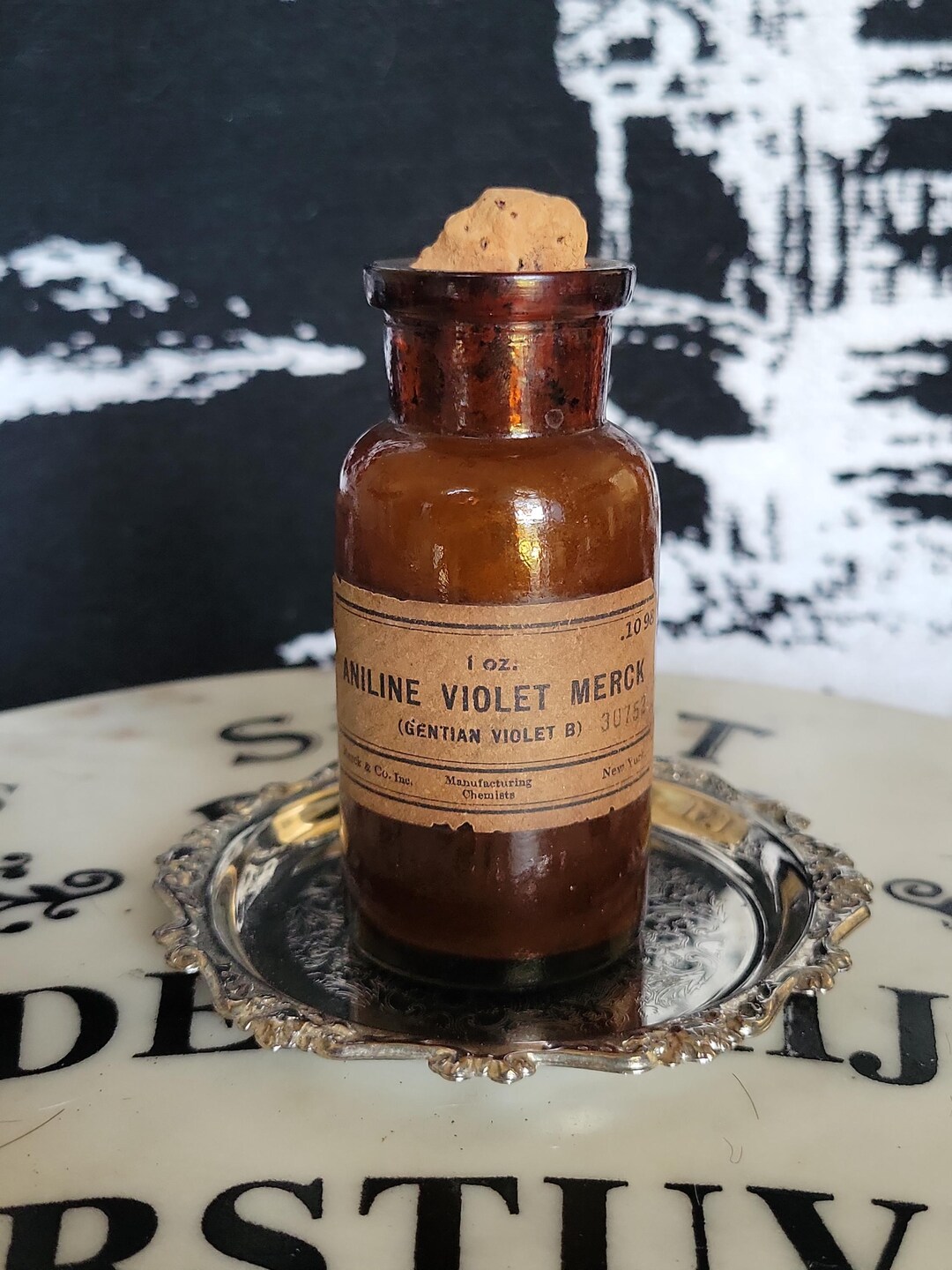 Antique Apothecary Medicine Bottle, Aniline Violet Merck, Halloween ...