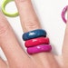 Trio of Colorful Handmade Polymer Clay Rings With a Contemporary Design ...