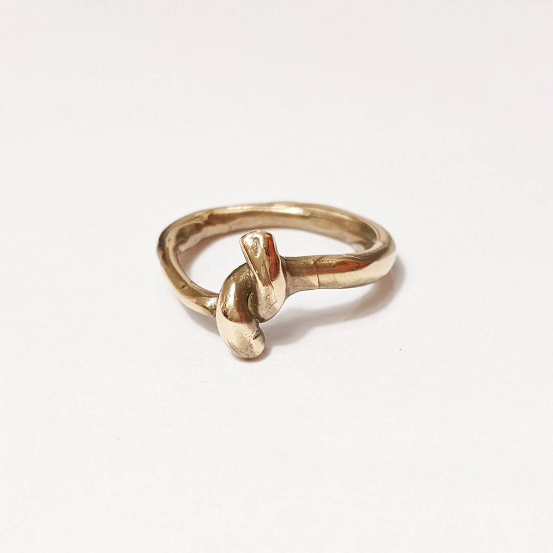 Handmade Bronze Embrace Ring With Knot, an Original Handmade Jewel With ...