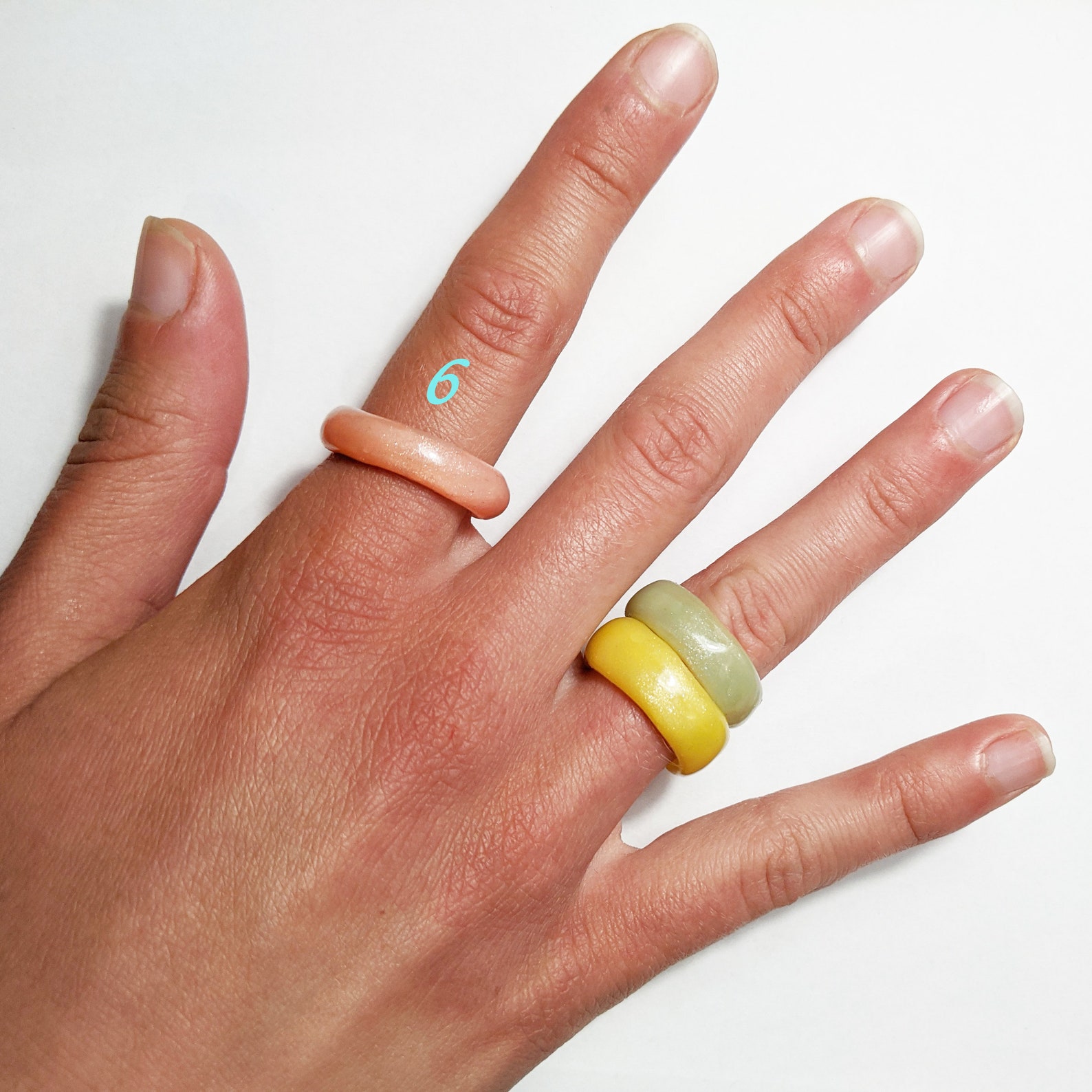 Trio of Colorful Handmade Polymer Clay Rings With a - Etsy