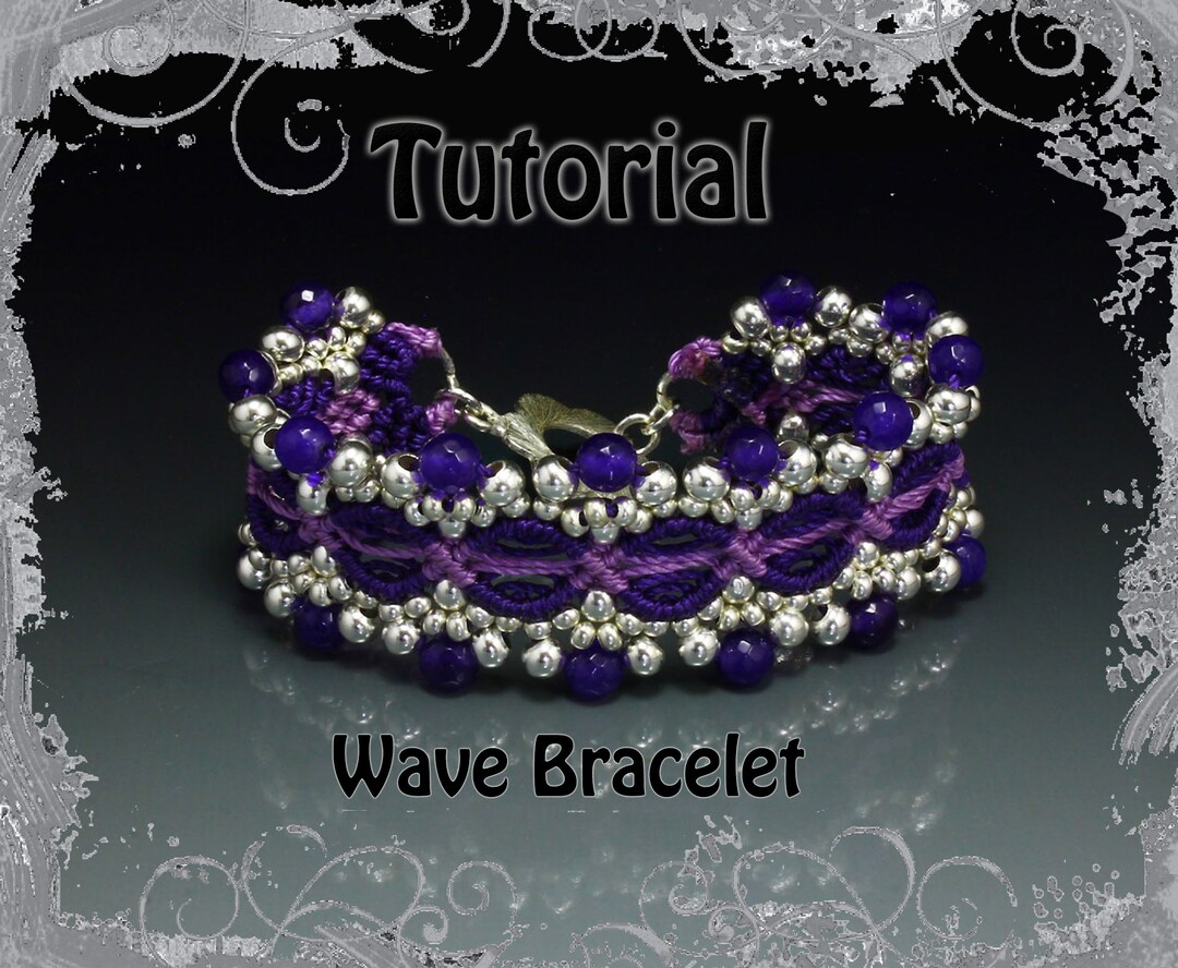 TUTORIAL - Wave Bracelet - Macrame Bracelet Pattern - Beaded Bracelet ...