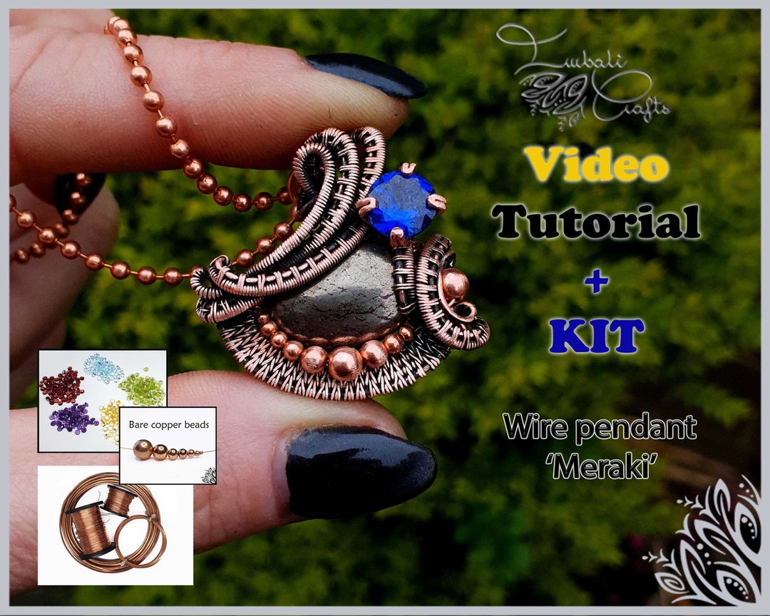 Kit VIDEO Tutorial Meraki Wire Weaving Pattern Pendant Tutorial Wire Pendant - Etsy