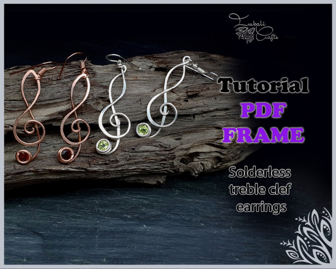 TUTORIAL - Printable Base Frame/template for 'treble Clef' Earrings ...