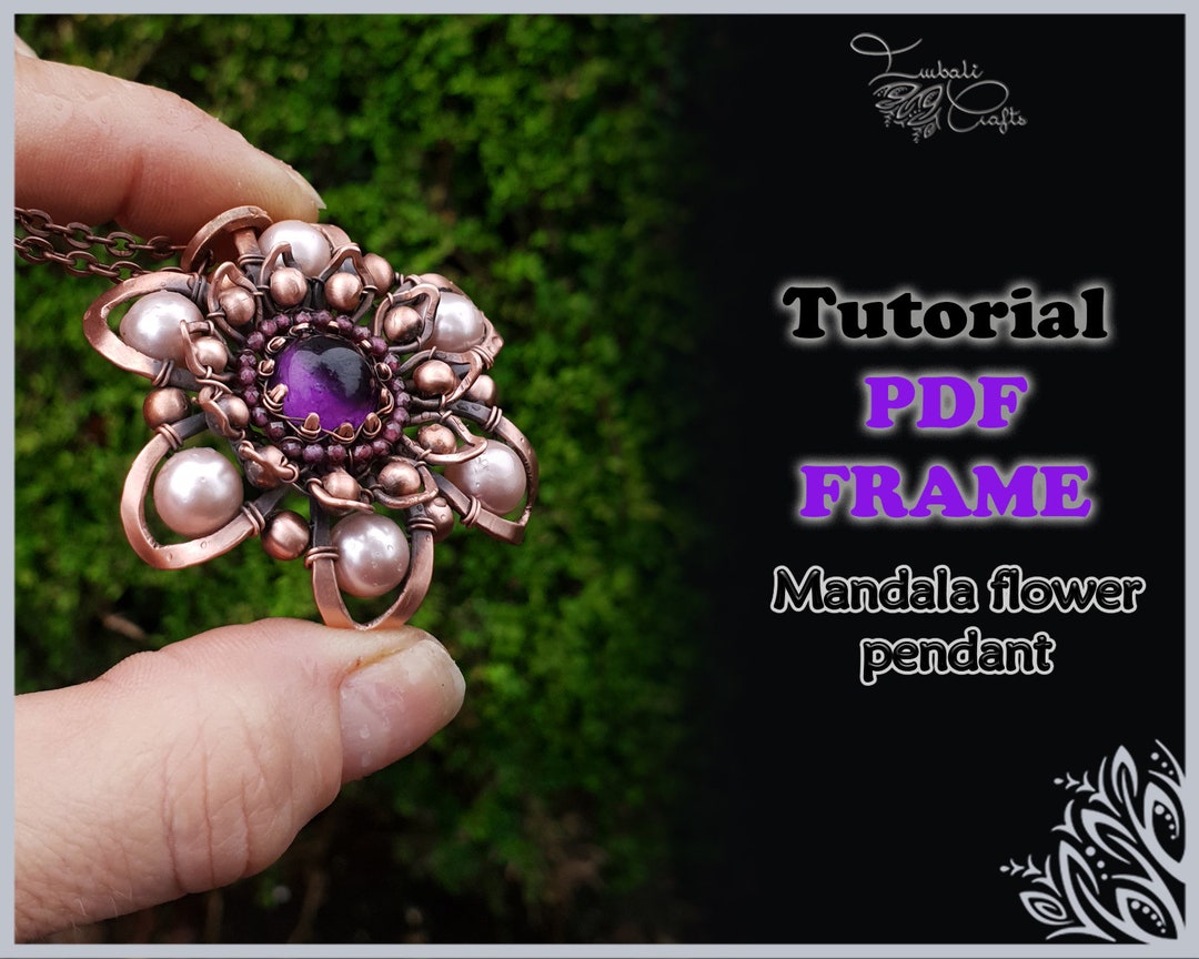 TUTORIAL - Printable Base Frame Template for a Mandala Flower Pendant ...