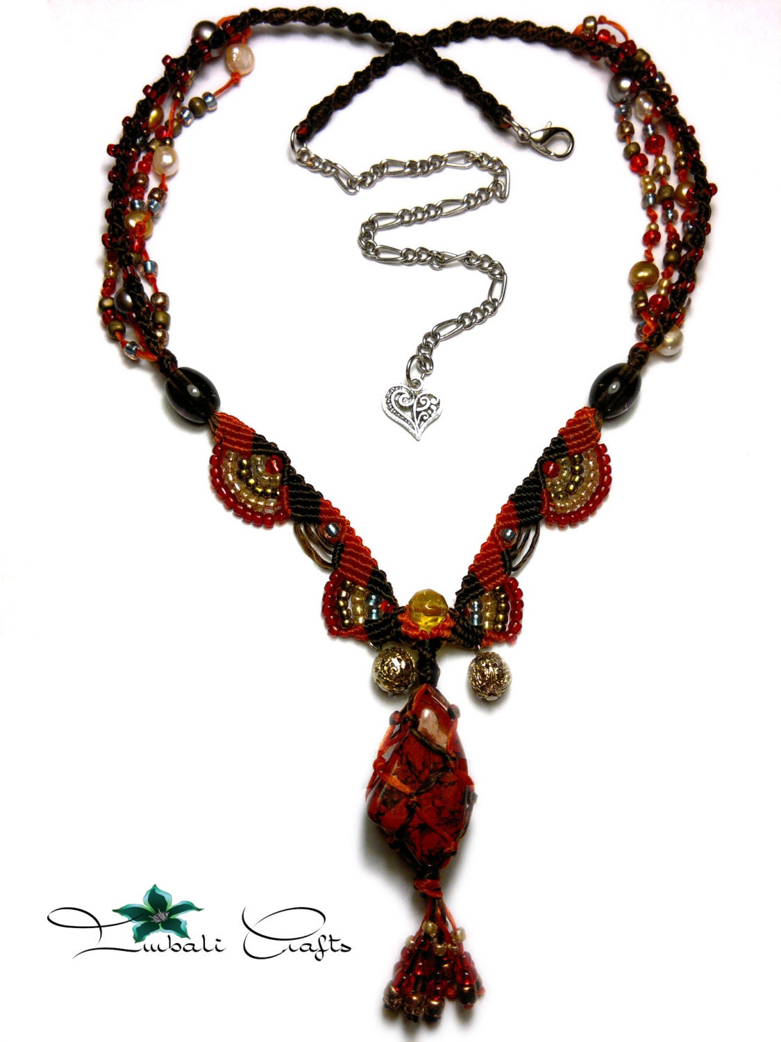 TUTORIAL Netted Gemstone Necklace african Necklace - Etsy UK
