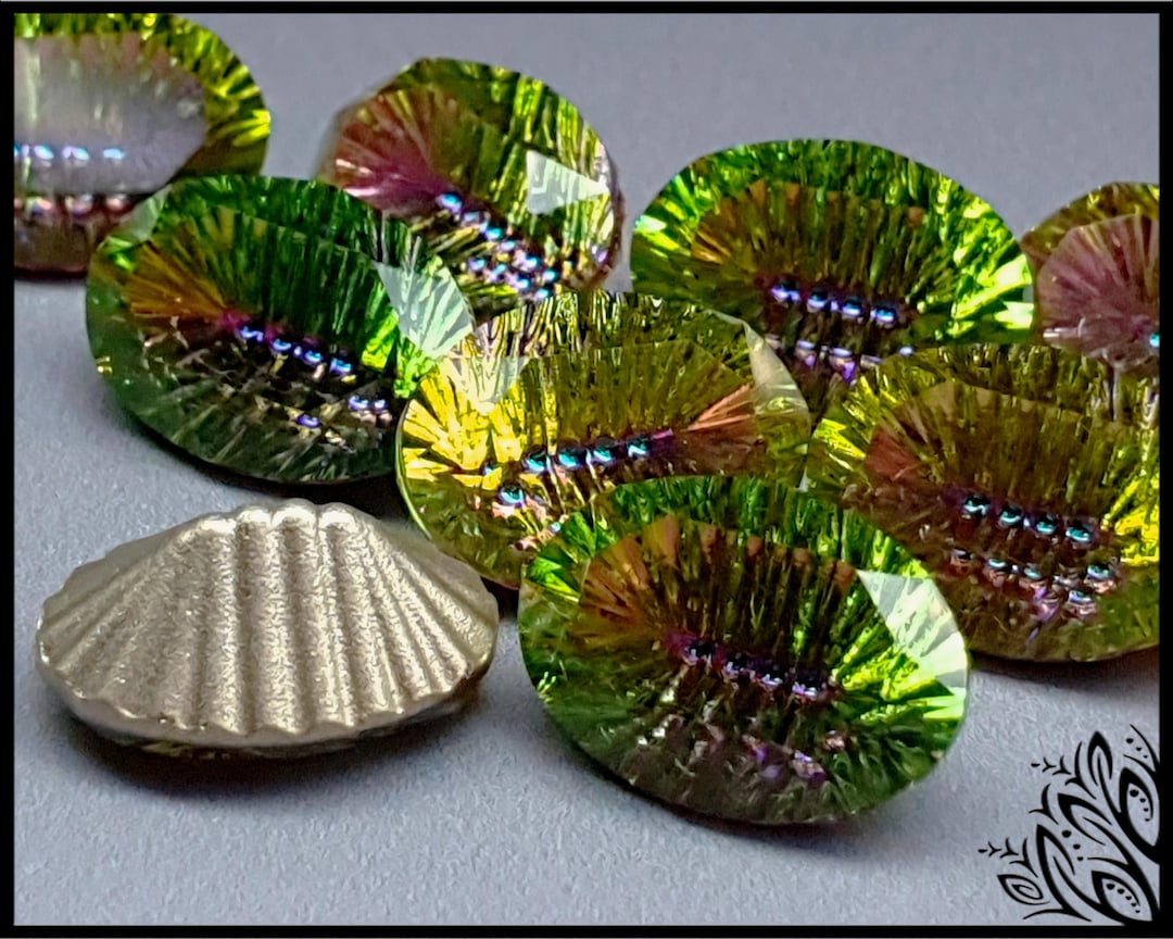 Glass Crystal - Oval - 14 Mm - Mystic Gold - Etsy