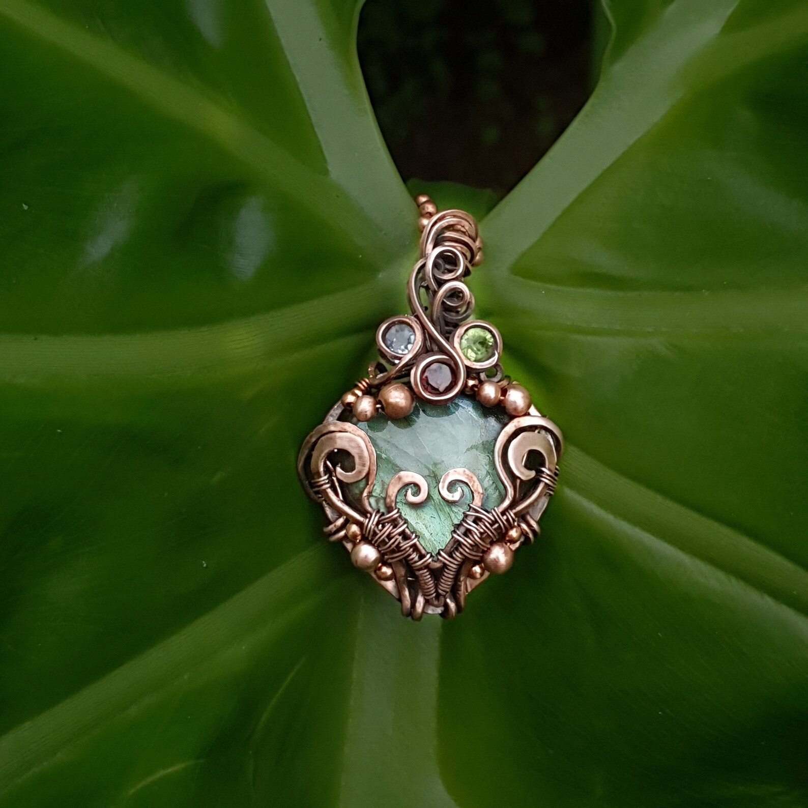 PDF Tutorial 'aqua' Wire Wrap Pendant - Wire Weaving Pattern - DIY ...