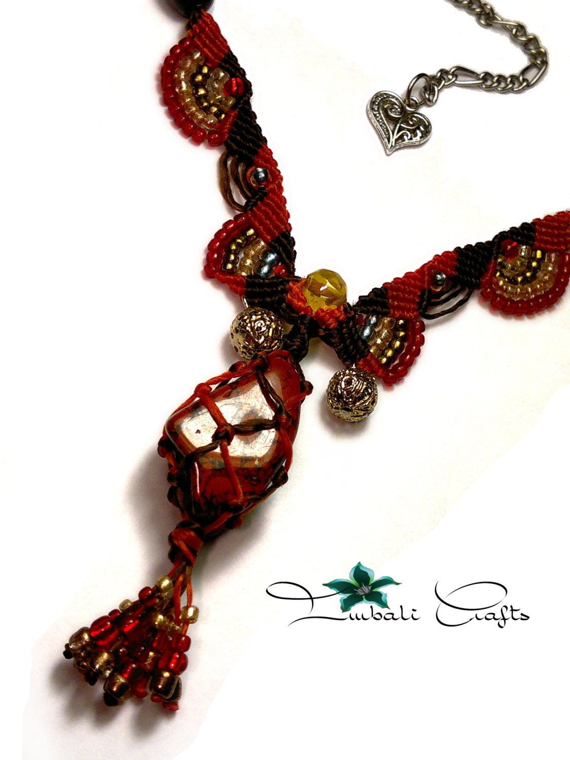 TUTORIAL Netted Gemstone Necklace african Necklace - Etsy UK