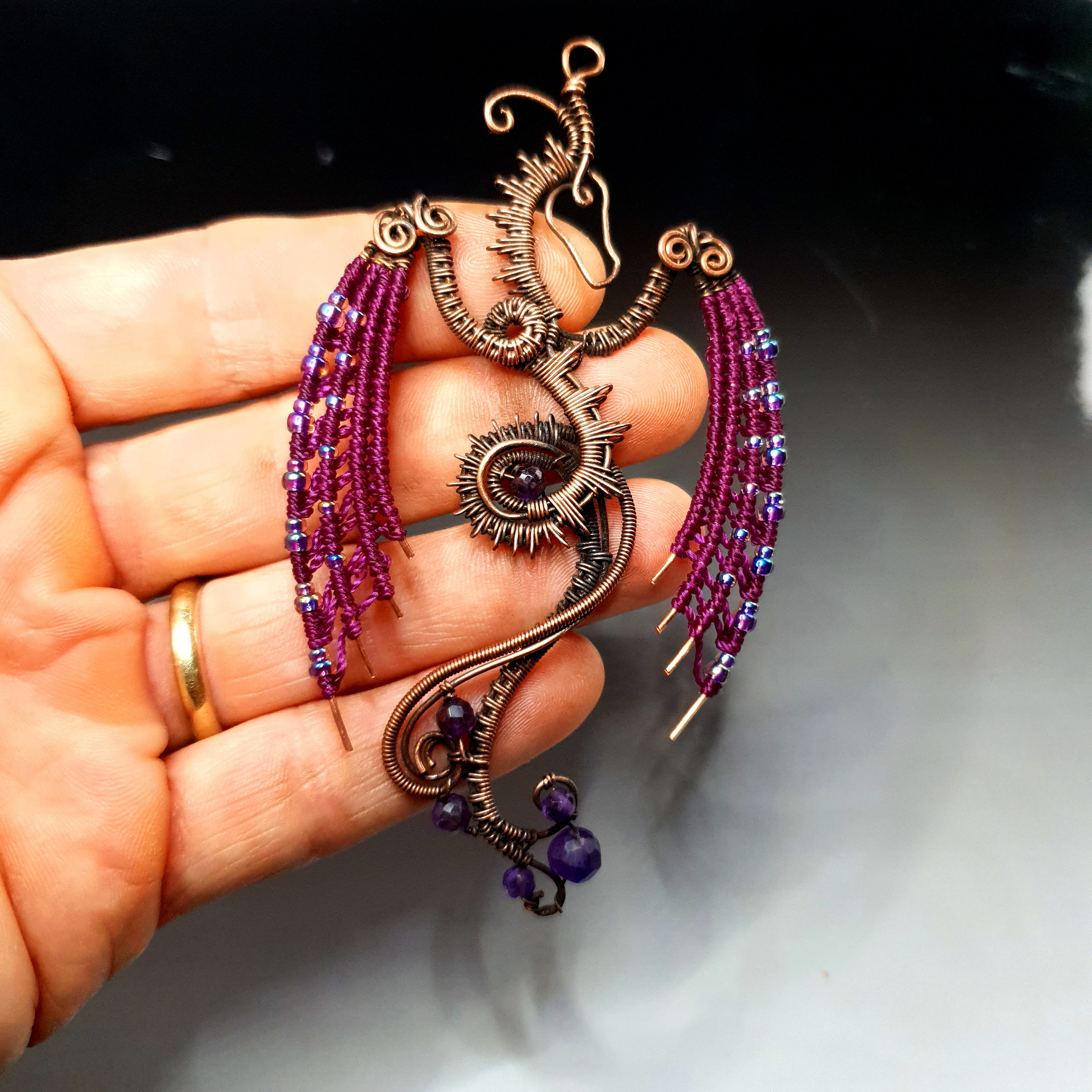 PDF Tutorial - Dragon Pendant - Macrame & Wire Pattern - Necklace ...
