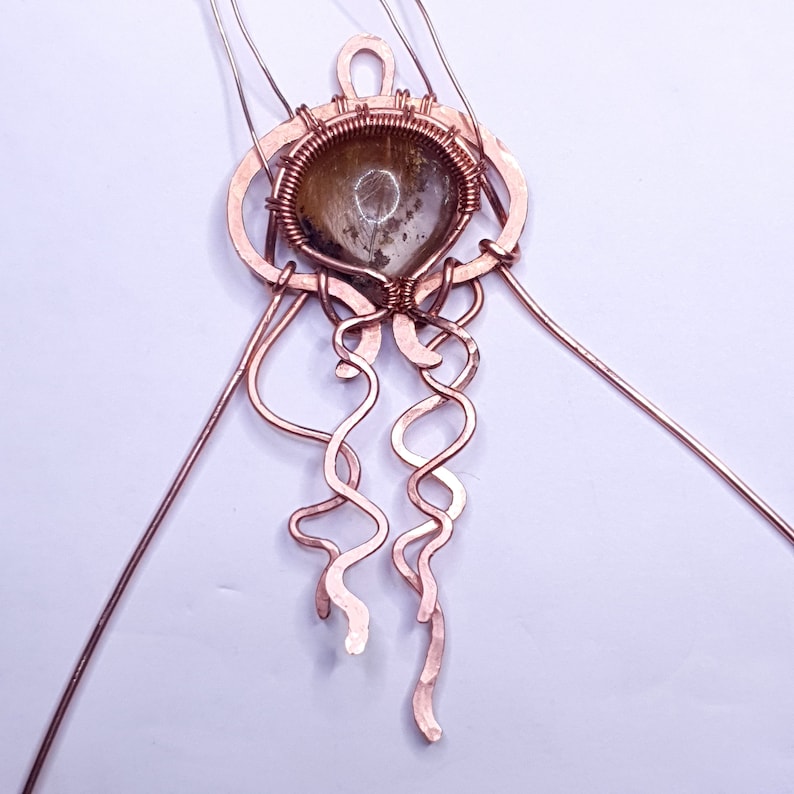 TUTORIAL - Hammered Wire Pendant 'jellyfish' - Wire Weaving Pattern ...