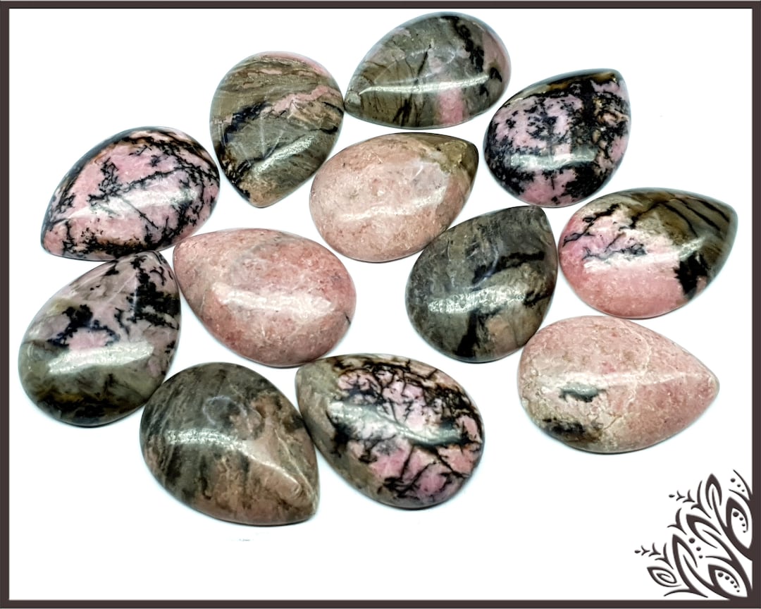 Rhodonite Cabochon - Pear - 30 Mm - Etsy UK