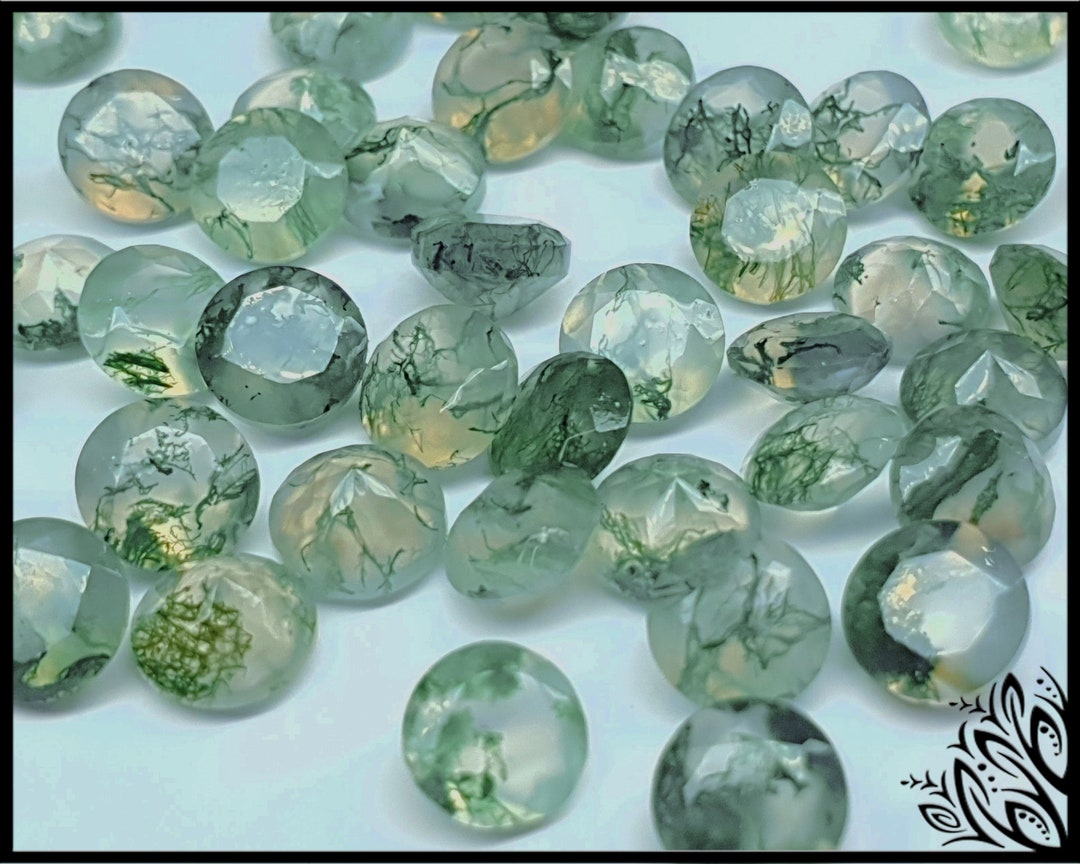 Moss Agate - Loose Gemstone - Various Sizes - Round Faceted Cut - Etsy