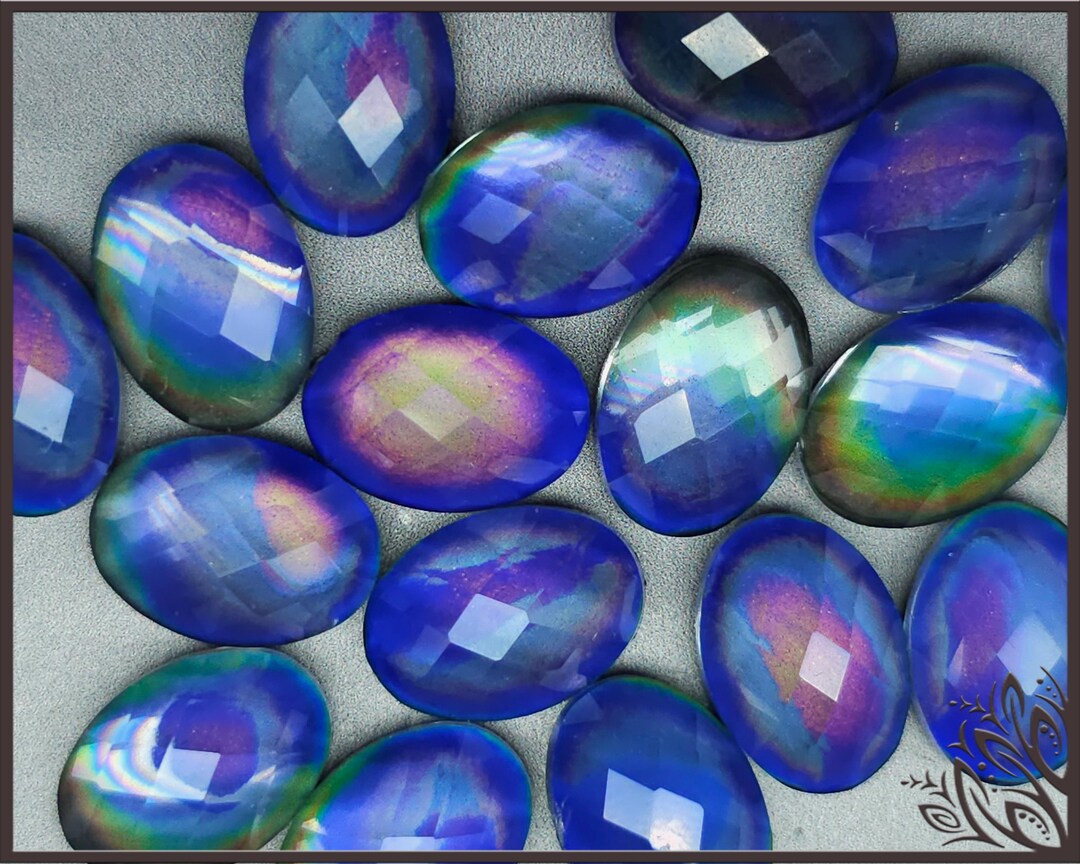 Mood Stone - Faceted Oval - 14 Mm - Colour Change Cabochon - Etsy