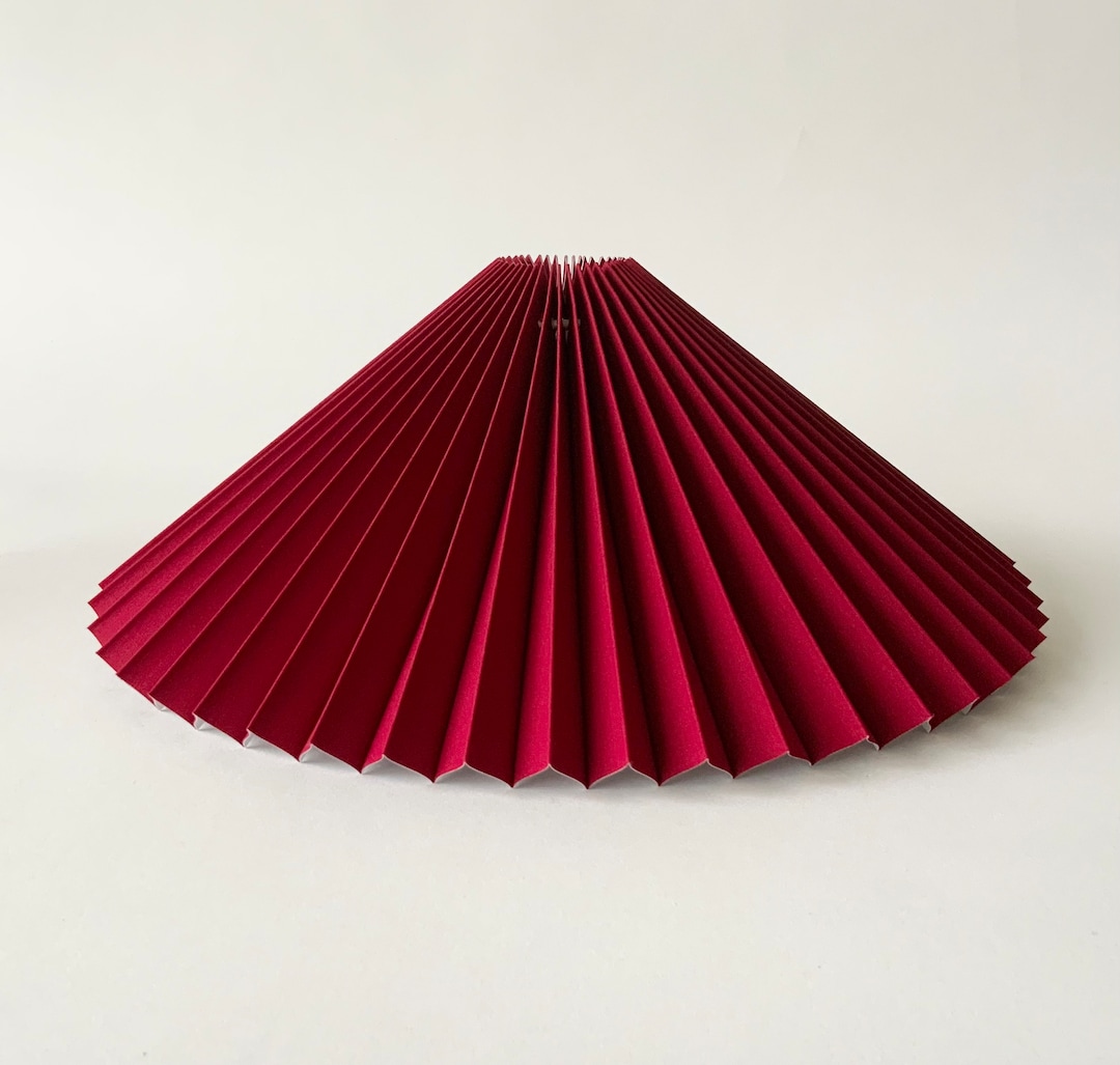 Clip on Shade: Cardinal Red Linen, Pleated Lampshade, Available in Two ...