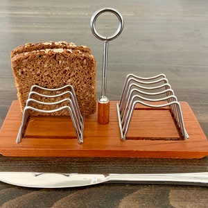 Mid-century Teak and Stainless Steel Toast Rack / Tray by Luthje Wood ...