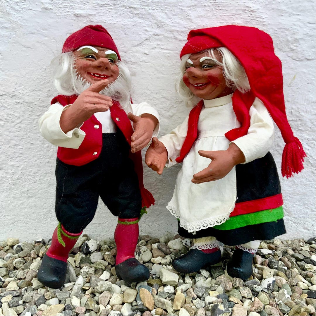 1960's Santa Claus Couple / Scandinavian Christmas Nisse Dolls ...
