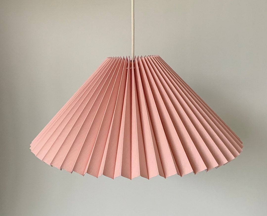 Hanging Shade: Champagne Pink Linen MEDIUM EASTERN Style Pleated ...