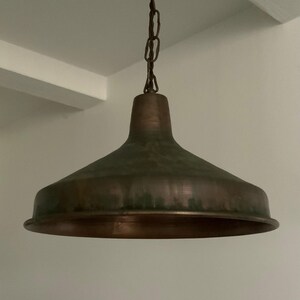 Danish Vintage Solid Copper Pendant With Chain and Copper Canopy. Wired ...