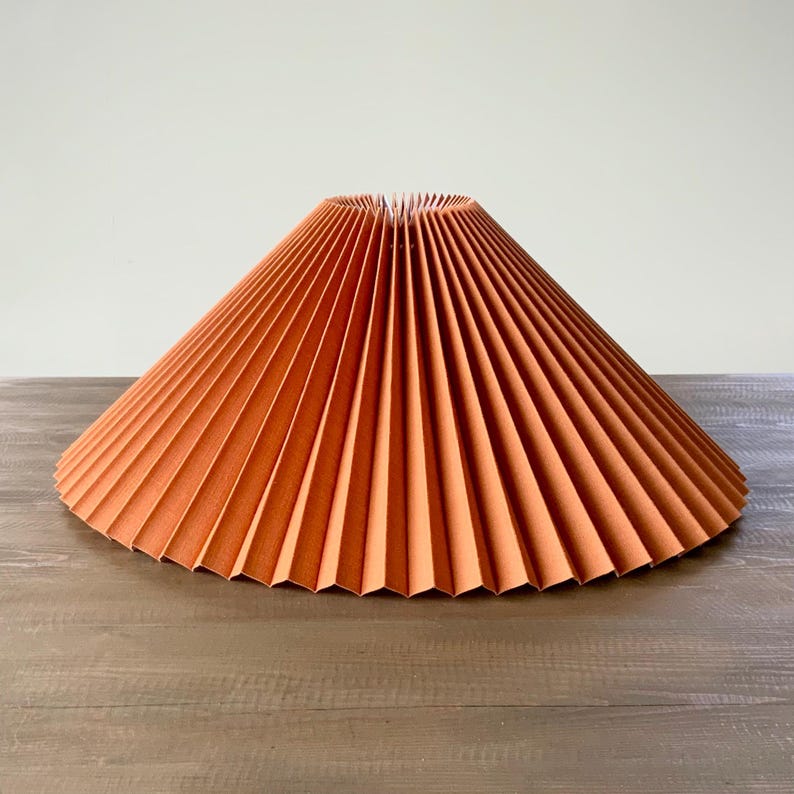 Terracotta Linen Pleated Pendant Light: Medium Eastern Style Hanging ...