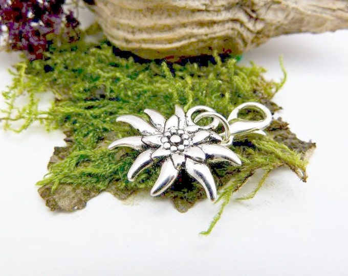 Edelweiss Mountain Flower Charm for Charm Bracelet Traditional Bavarian ...