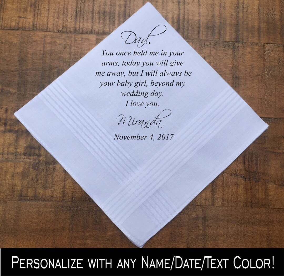 Father of the Bride Gift Handkerchief • Gift for Parents of the Bride ...