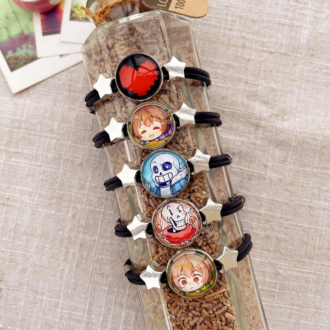 Undertale Character Bracelet: Sans, Papyrus, Frisk Fan Art Bangle - Etsy
