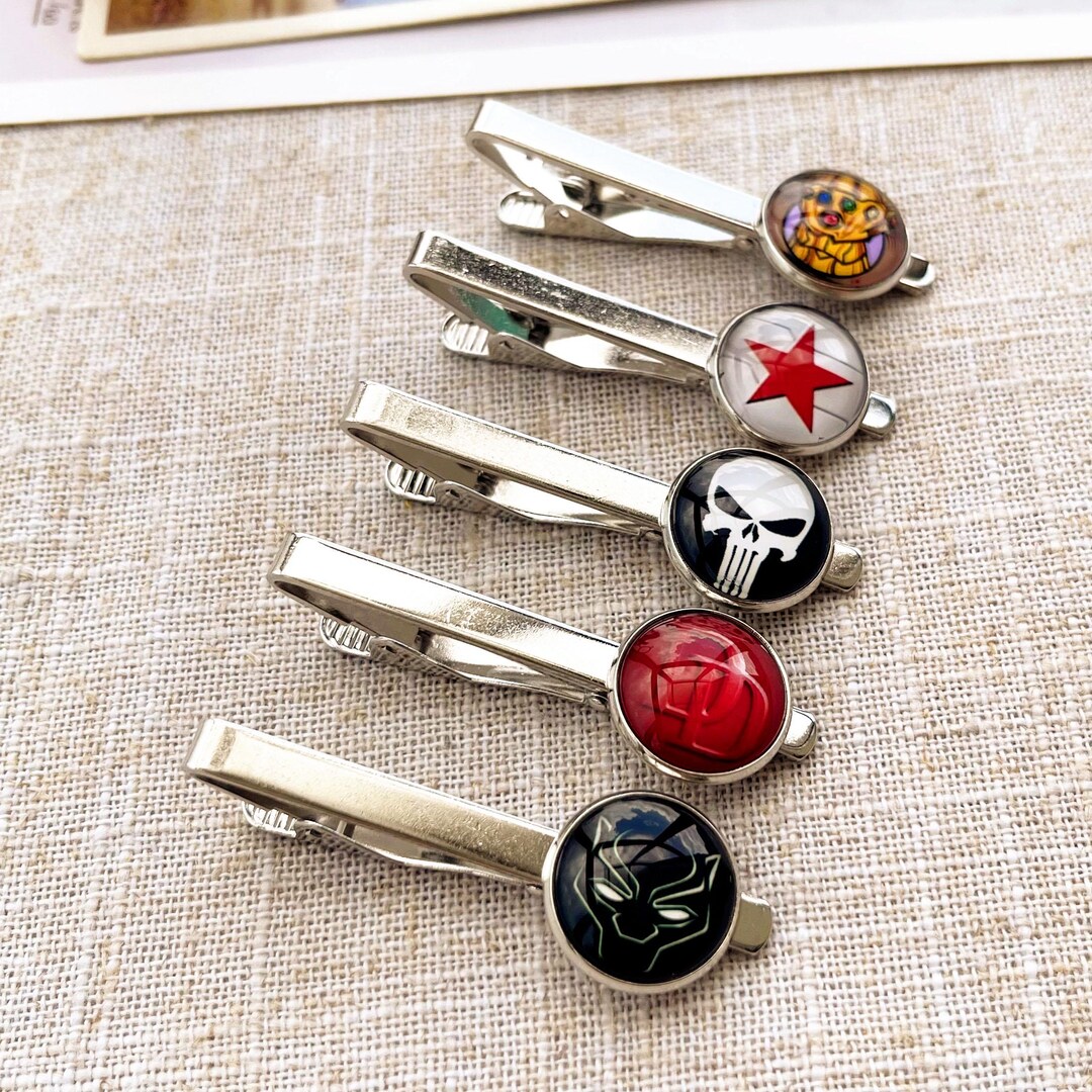 Superheroes Tie Clip: Daredevil, Black Panther, Winter Soldier ...