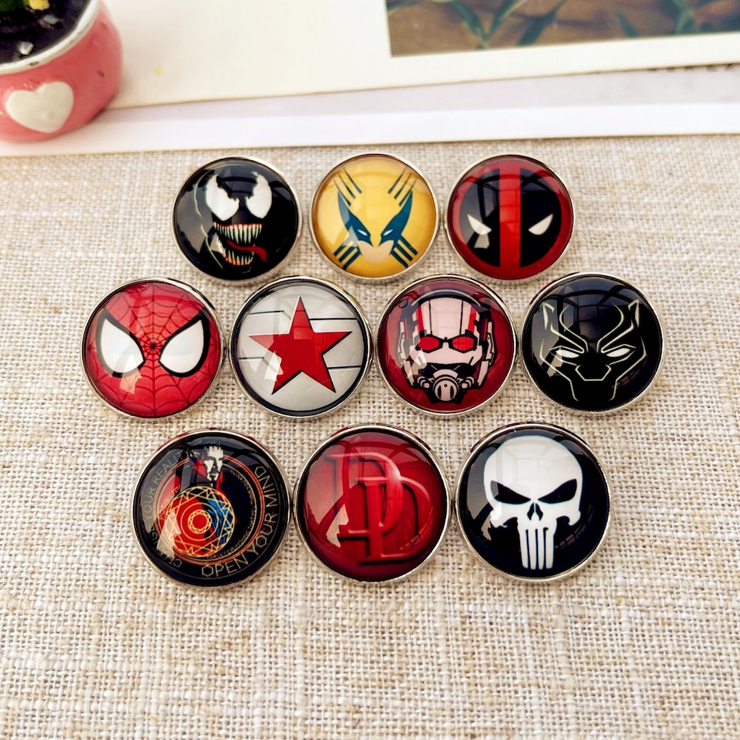 Superhero Push Pin Button, Patches - 22mm / 0.87inch Diameter - Etsy