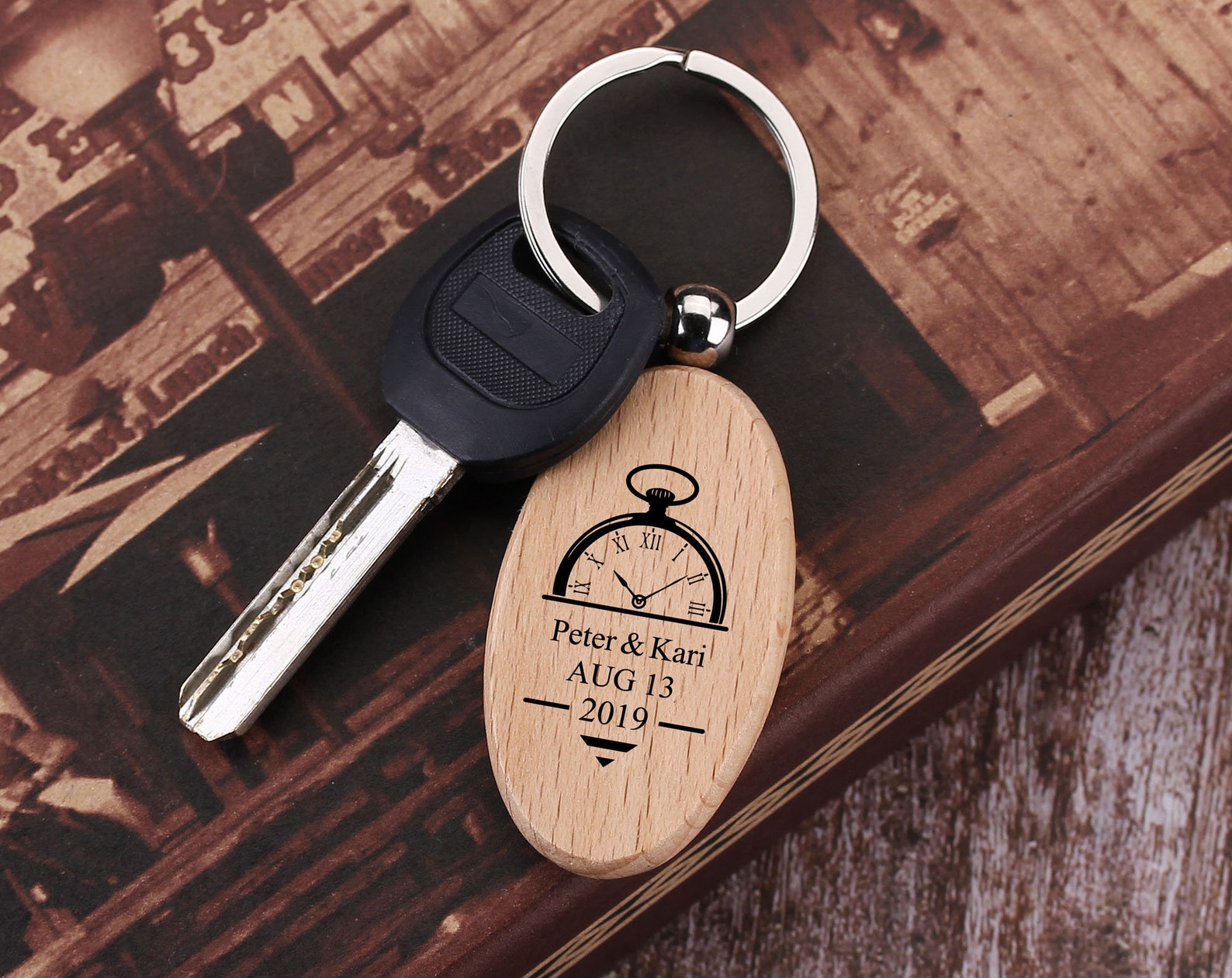 Engraved Keychain Custom Keychain Picture Keychain Wood - Etsy