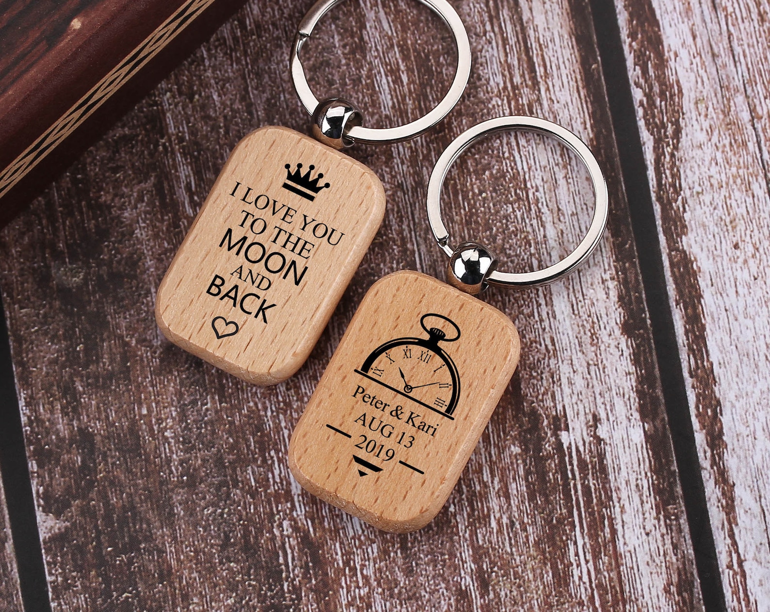 Personalized Wood Keychaincustom Wooden Keychain Coordinates - Etsy