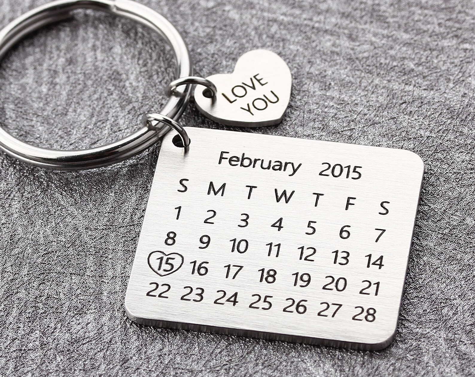 Personalized Calendar Keychain Hand Stamped Calendar | Etsy