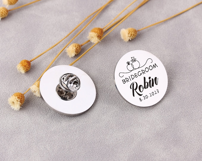 Customised Brooch Pin Logos, Wedding Pins, Personalised Initial Name ...