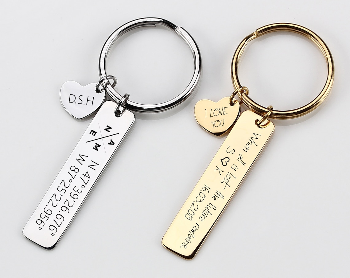 Custom Keychain Engraved Keychain Personalized Keychain | Etsy