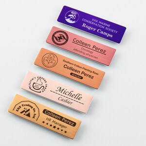 Custom Name Tags With Logo, Engraved Name Badges With Pin, Name Tag for ...