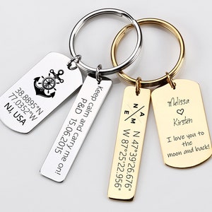 Custom Keychain, Engraved Keychain, Personalized Keychain, Wedding Gift ...
