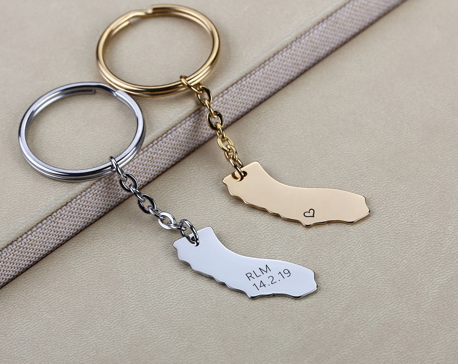 Custom Map Keychain Florida Keychain Personalized State - Etsy