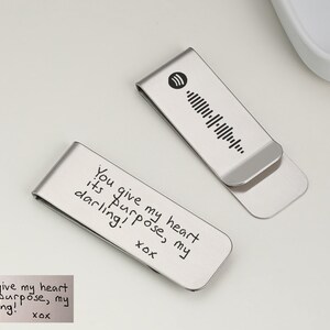 Actual Handwriting Money Clip Fingperprint Money Clips for - Etsy