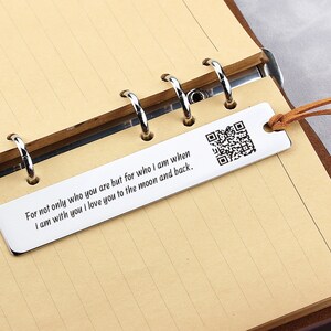 Personalized QR Code Bookmark, Plays Music With Scan, Sound Wave, Engraved Voice Recording Gif ...