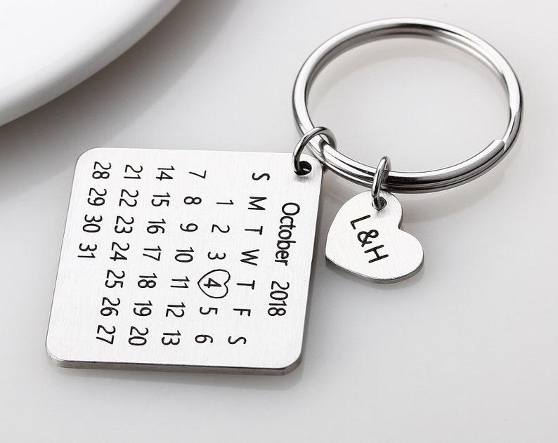 Personalized Calendar Keychain - Hand Stamped Special Day Calendar ...