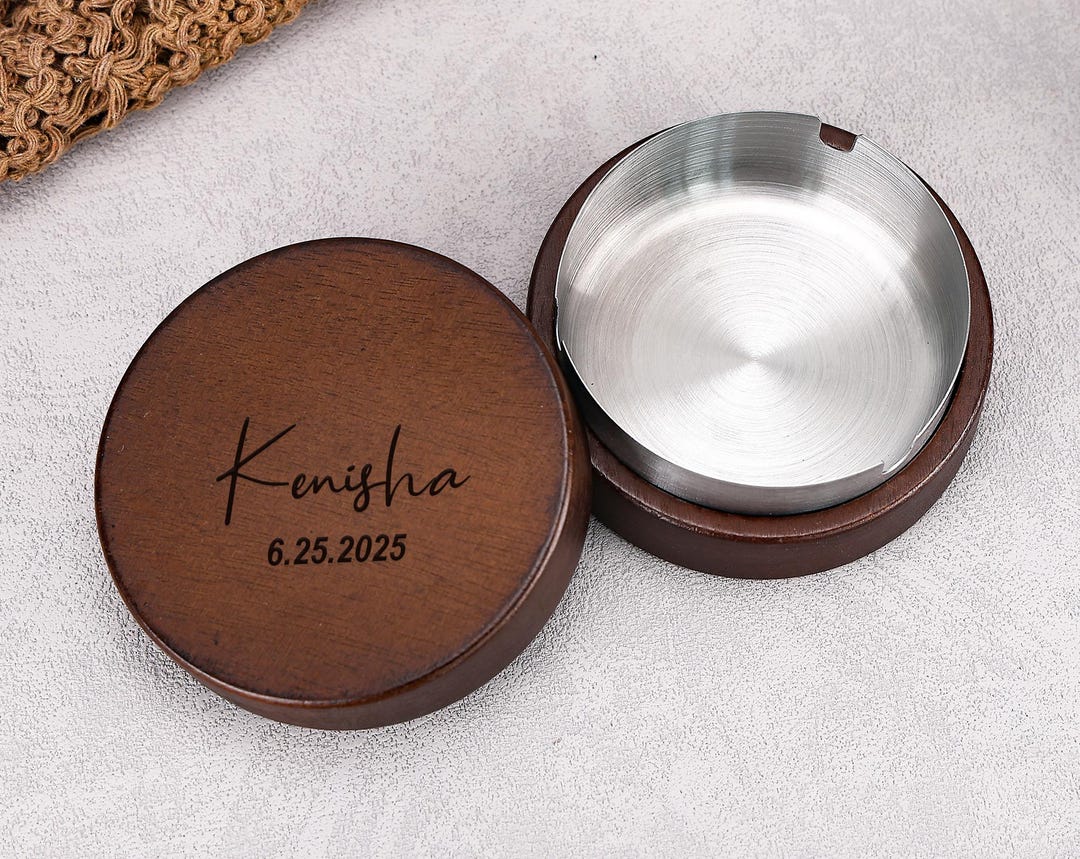 Personalized Wood Ashtray, Custom Engraved Ashtrays, Groomsmen Gifts ...