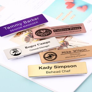 Custom Name Tags With Logo, Engraved Name Badges With Pin, Name Tag for ...