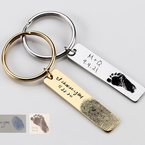 Handwriting Key Chain, Your Actual Fingerprint Handwriting Keychain ...