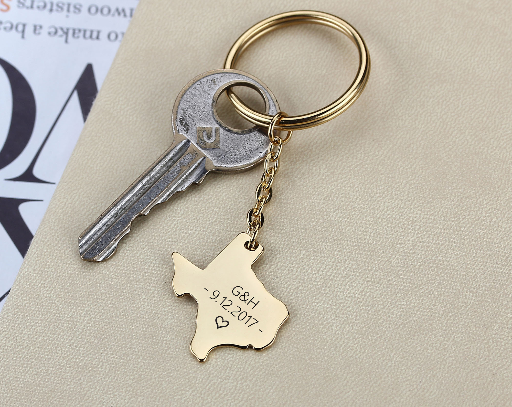 Texas State Keycahin Custom Made Texas Home Key Chain Texas | Etsy