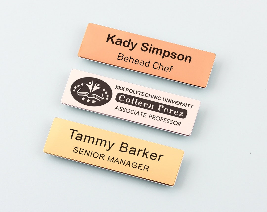 Custom Name Tags With Logo, Engraved Name Badges With Pin, Name Tag for ...