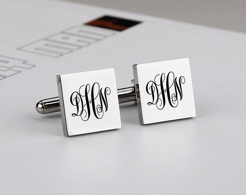 Groomsmen Gift Personalized Monogram Name Cufflinks Mens - Etsy